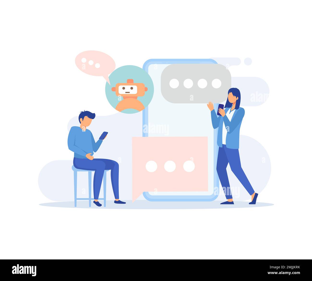 Customer support illustration set. Characters using online helpdesk ...