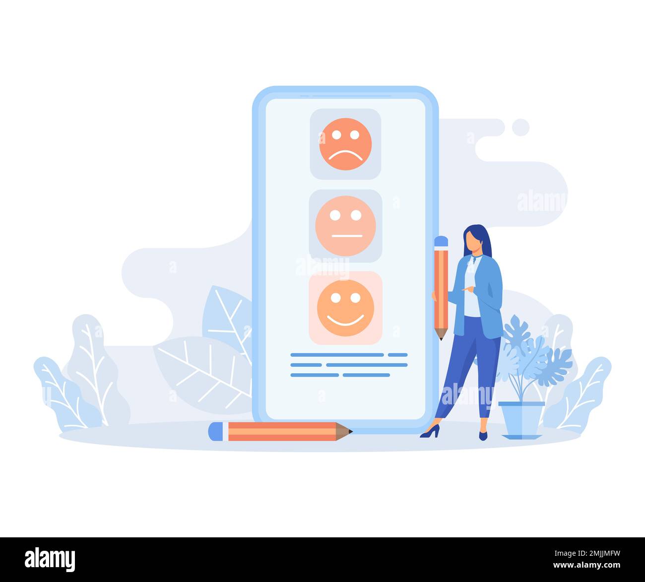 Feedback illustration set. Characters filling survey form, giving ... Feedback illustration set. Characters filling survey form, giving ...