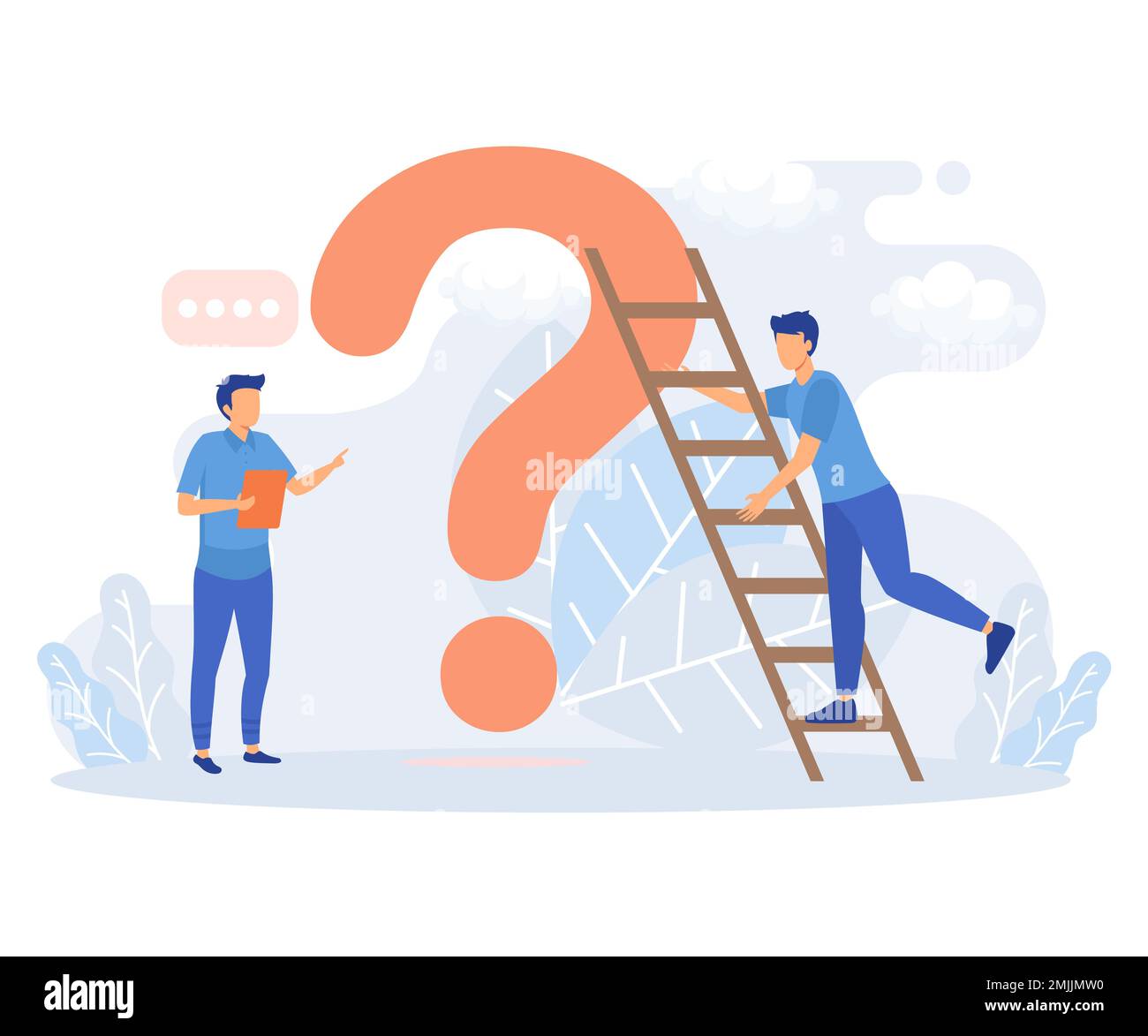 Customer support illustration set. Characters asking a questions ... Customer support illustration set. Characters asking a questions ...