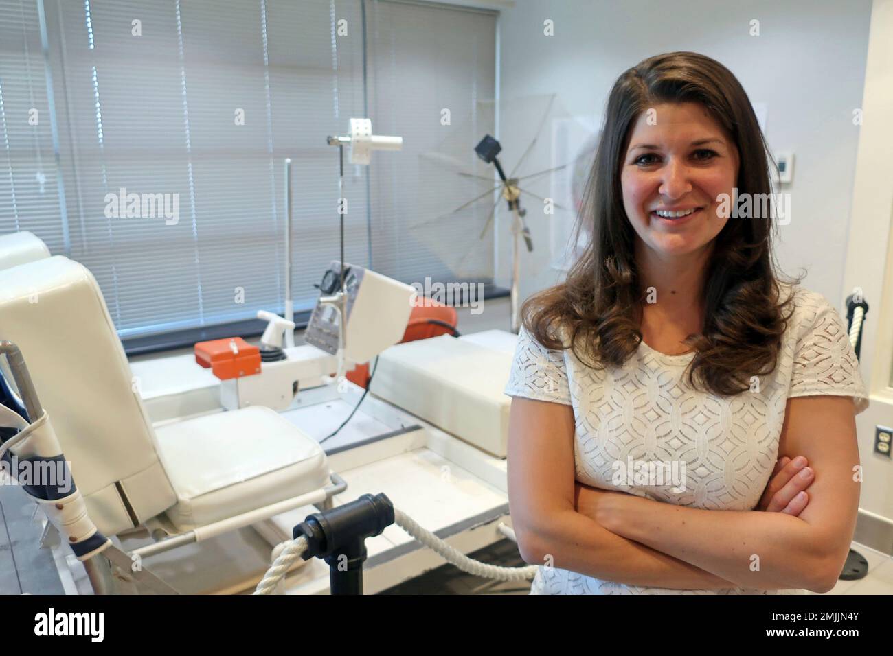In this June 25, 2019 photo. Lauren Edgar, a research geologist for the ...