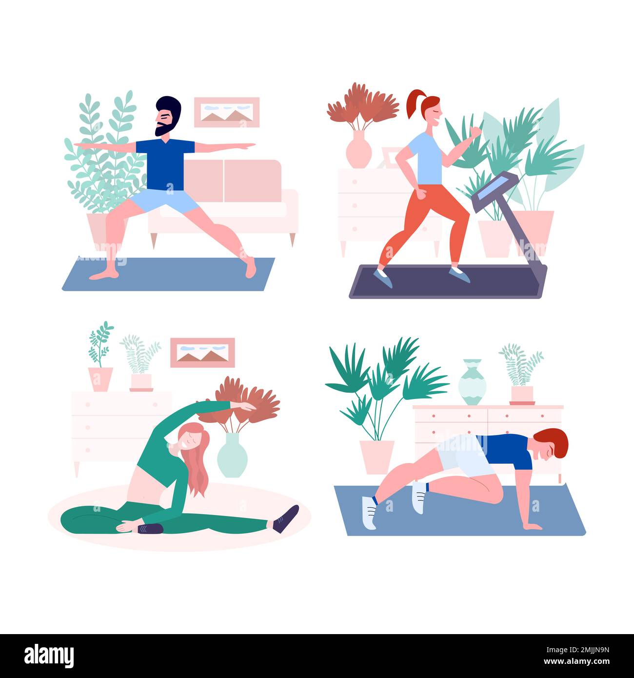 Woman plank home exercise Stock Vector Images - Alamy