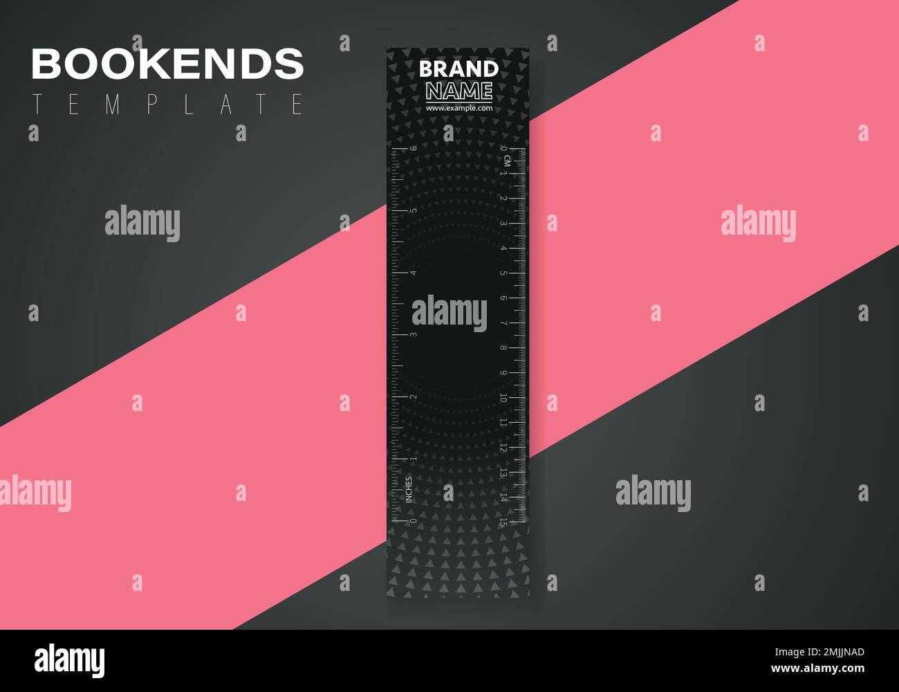 Vertical vector bookmarks design template with ruller and logo space ...