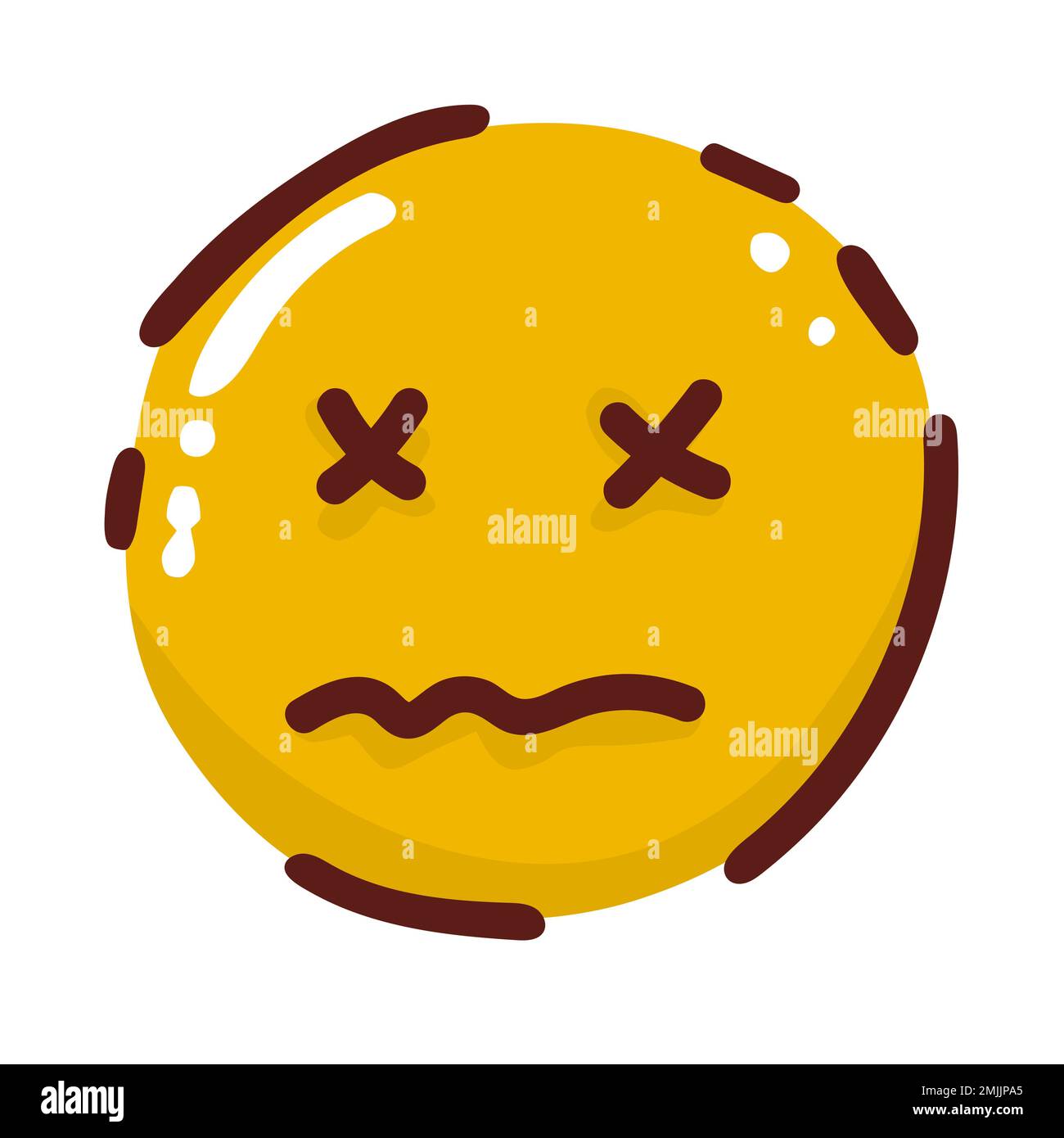 smiling emoji with mouth dissatisfied emoticon isolated on white Stock ...