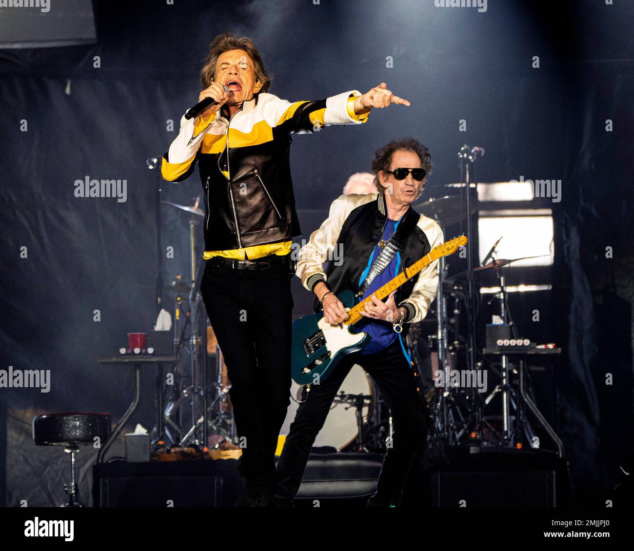 Lead vocalist Mick Jagger and guitarist Keith Richards of The Rolling ...