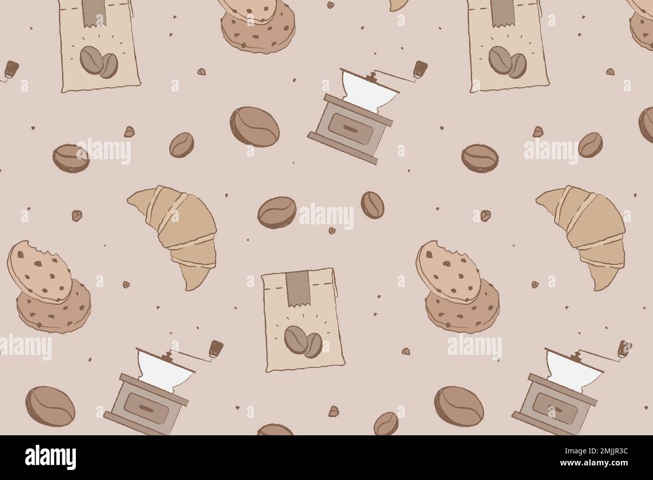 Cafe pattern background, desktop wallpaper vector Stock Vector Image ...