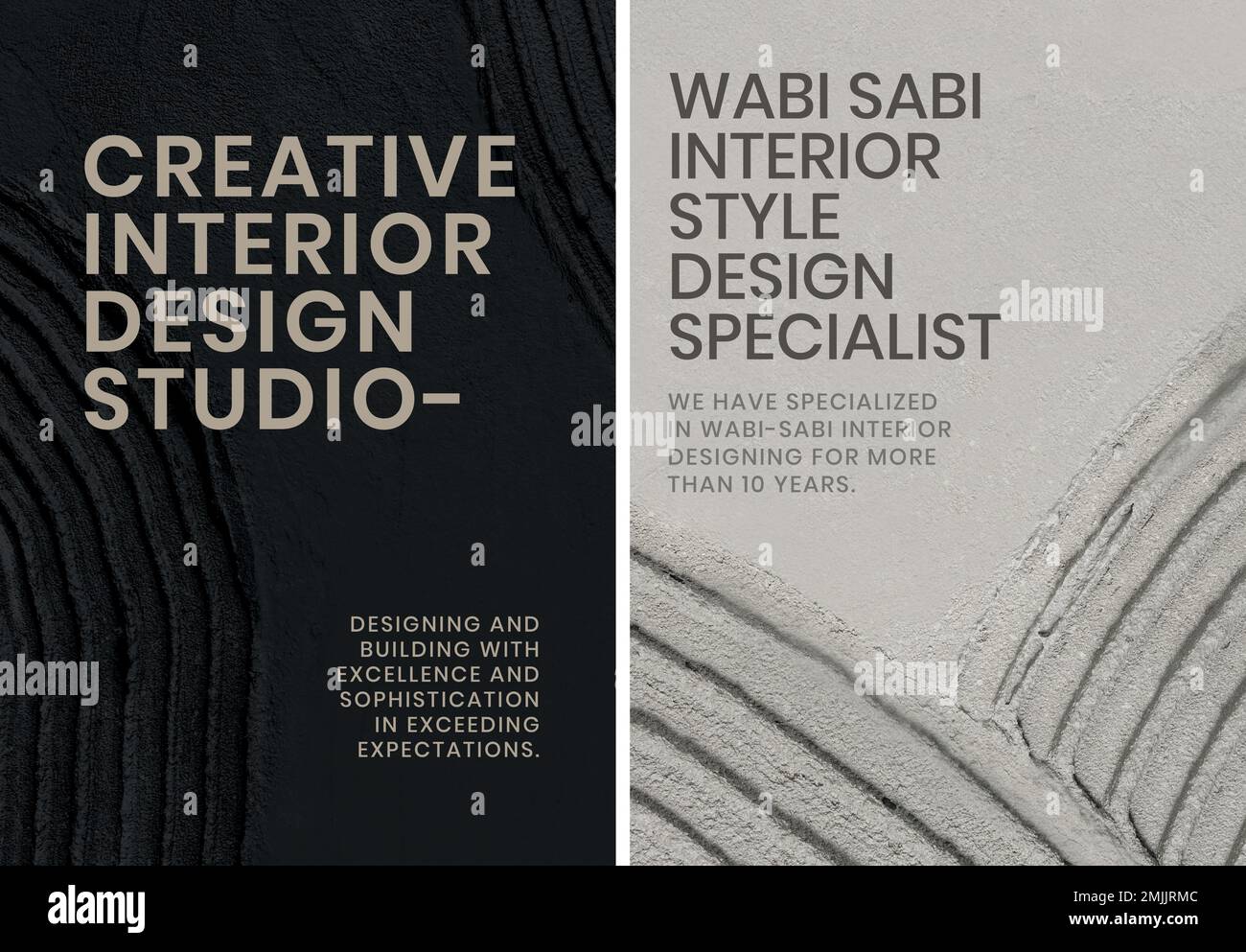 Minimal textured poster template vector for interior company dual set ...