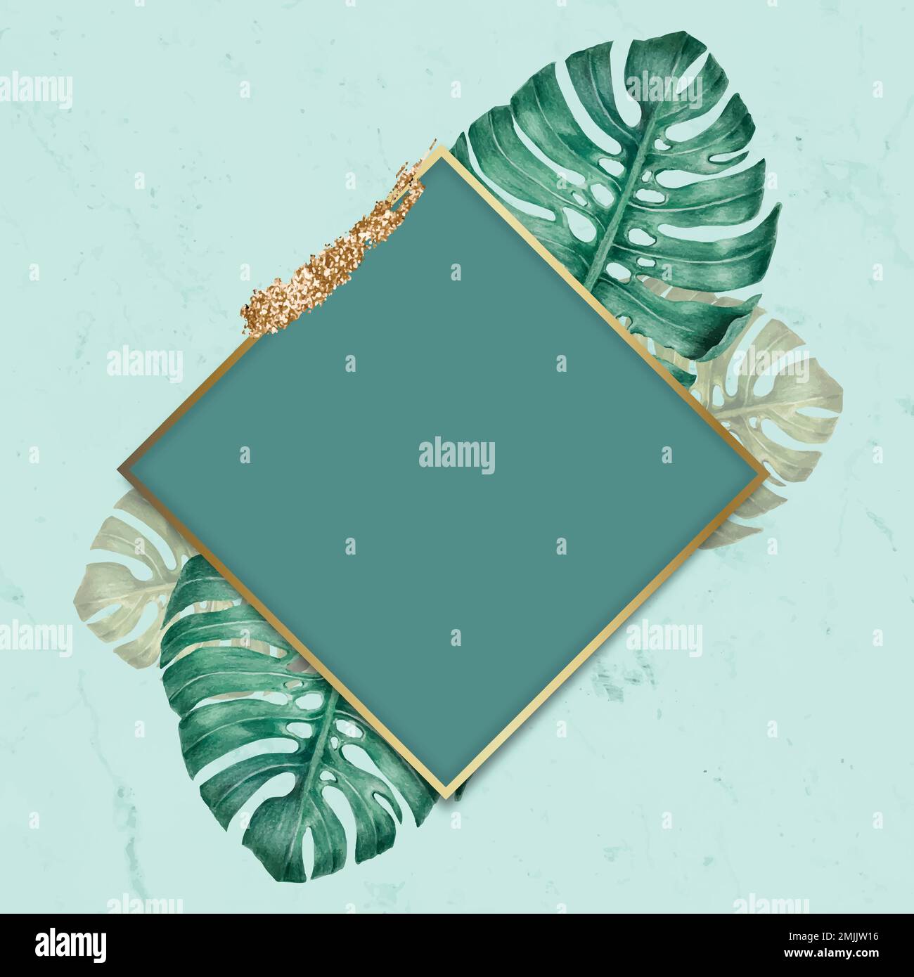 Green leafy rhombus frame vector Stock Vector Image & Art - Alamy