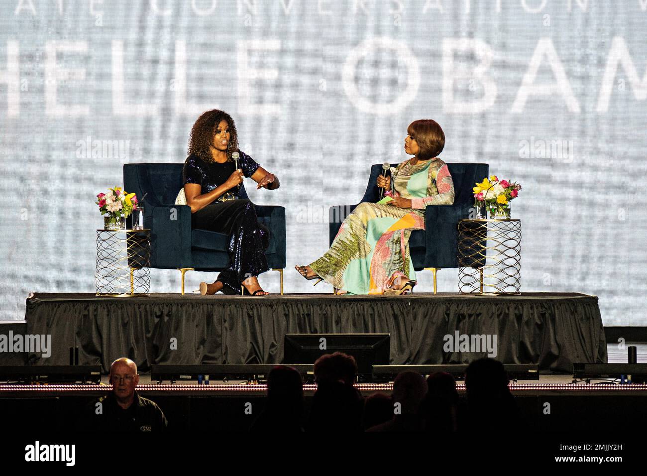 Michelle Obama and Gayle King seen at the 2019 Essence Festival at the ...