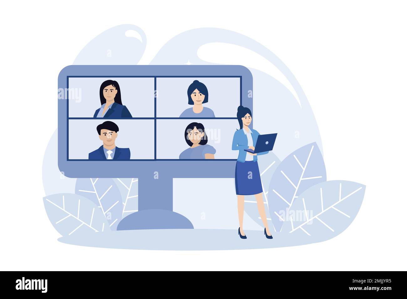 Hiring illustration. Hr manager searching potential job candidates ...