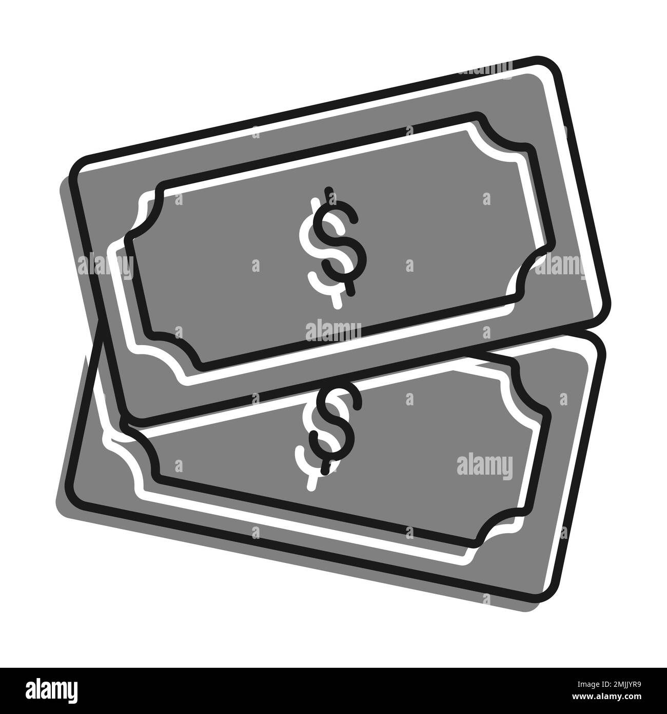 Linear filled with gray color icon. Bundle Of Dollars. Saving Money And ...