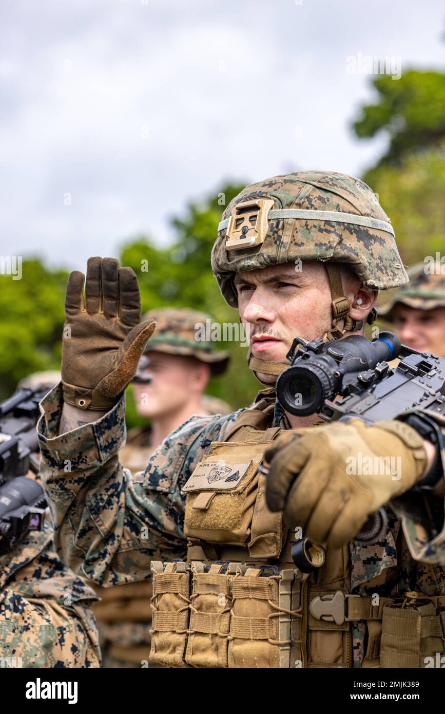 U.S. Marine Corps Cpl. Colin Floyd, a rifleman with 3d Battalion, 3d ...