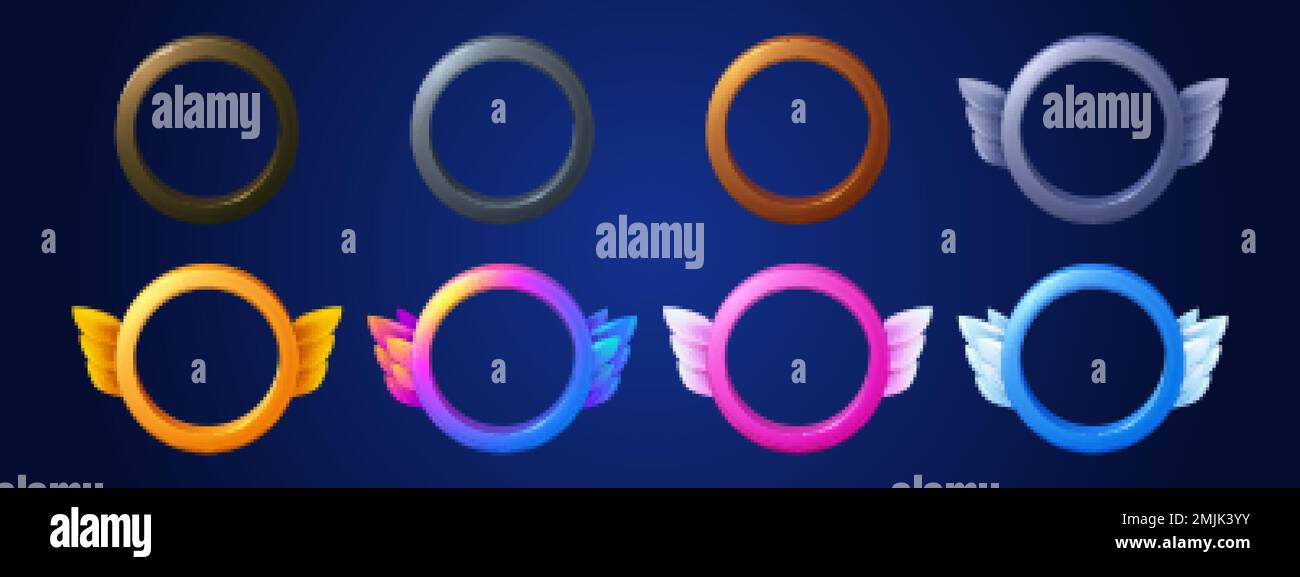 Cartoon set of round avatar frames isolated on background. Vector ...