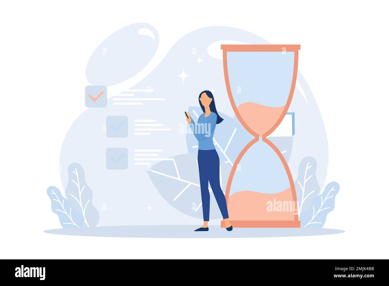 Business management illustration. Characters planning schedule ...