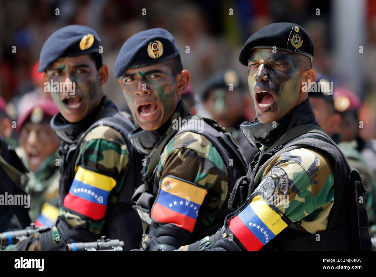 Soldiers march during a military parade marking Independence Day in ...