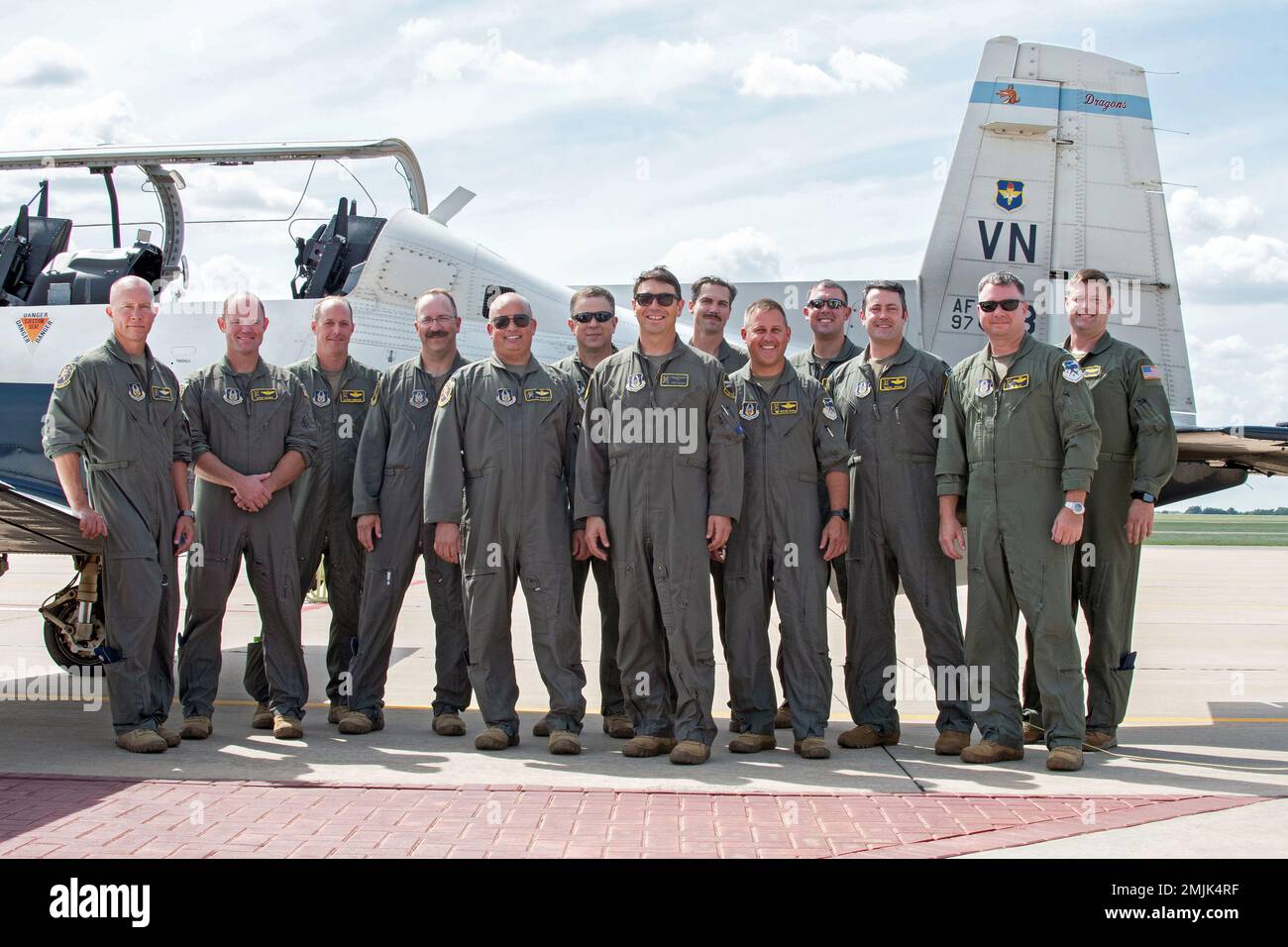 Surrounded by colleagues from the 5th Flying Training Squadron, Lt. Col ...