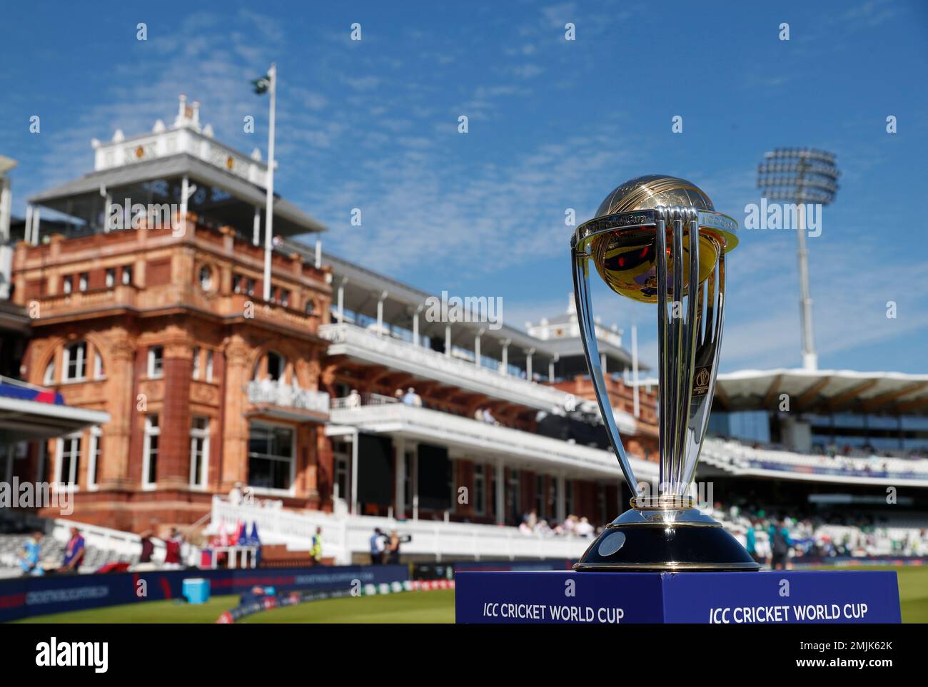 The Cricket World Cup trophy on display ahead of the CWC match between ...