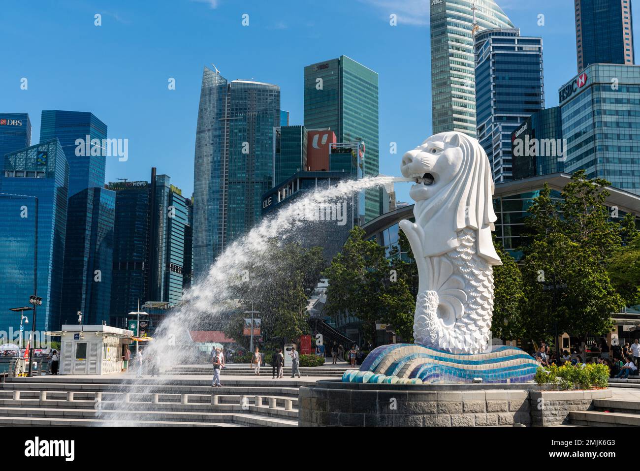 The merlion park in Singapore Stock Photo - Alamy