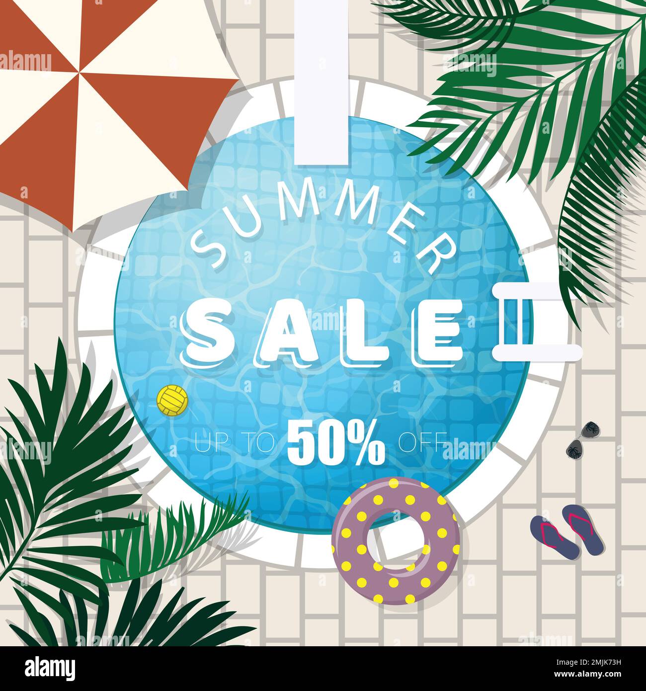 Blue water circle swimming pool sale Stock Vector Image & Art - Alamy