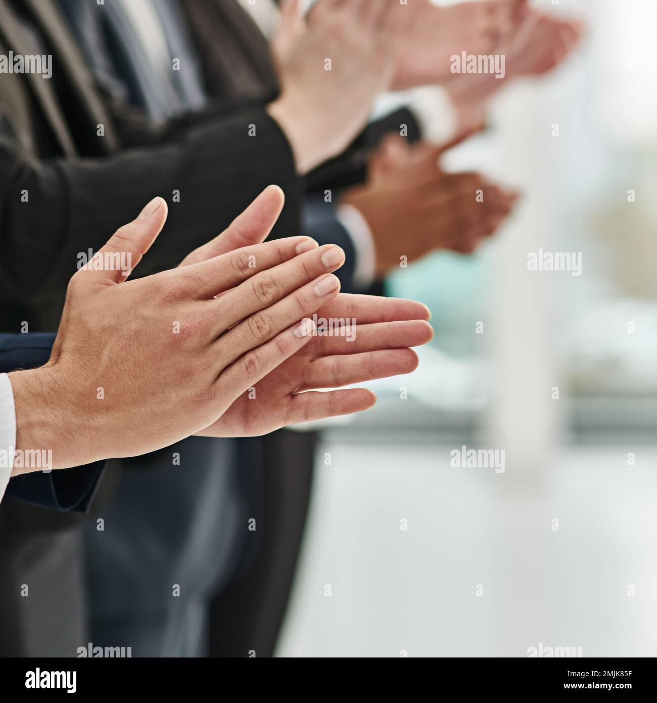 That was an inspiring one. a group of unrecognizable businesspeople ...