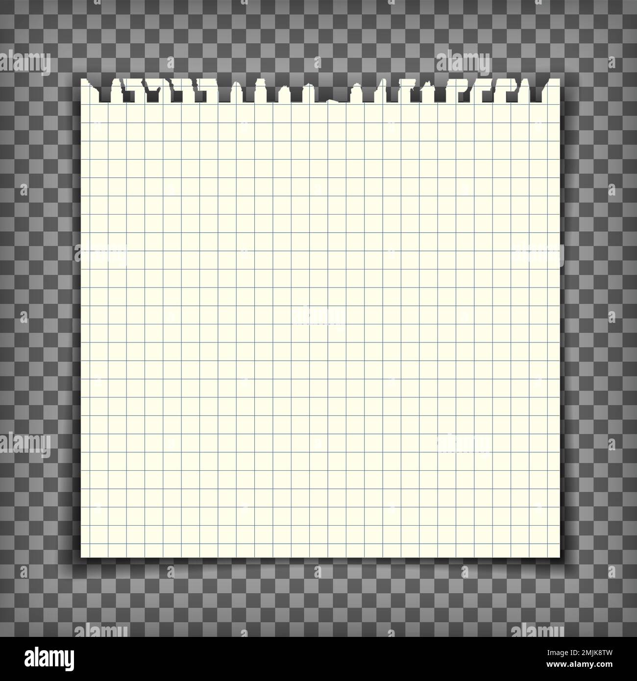 Blank checkered note book page with torn edge Stock Vector Image & Art ...