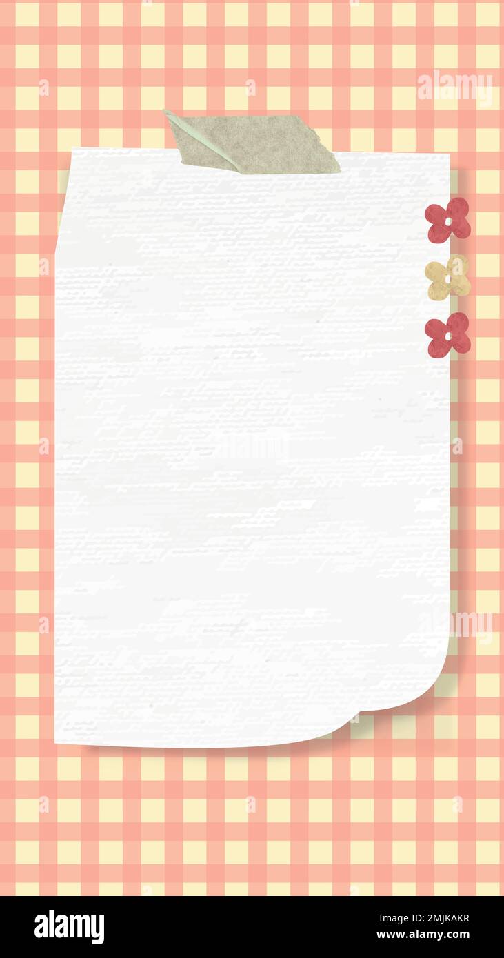 Aesthetic paper note background wallpaper vector Stock Vector Image ...