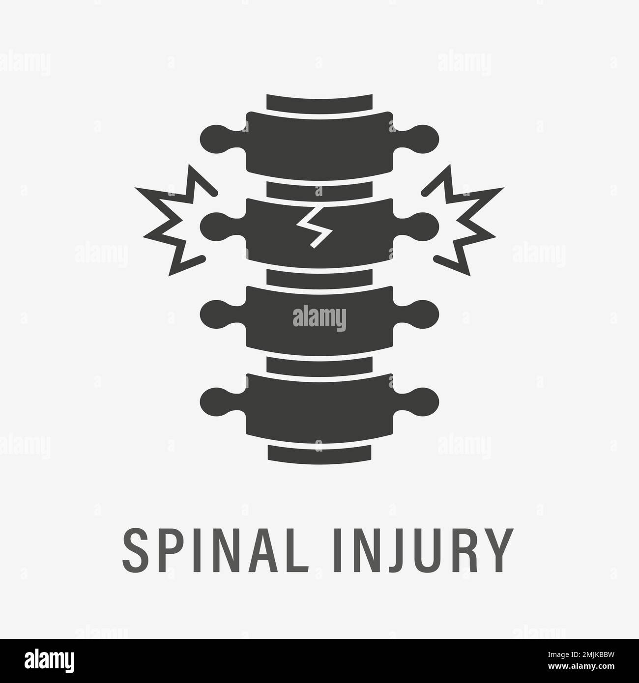 Spinal injury icon on white background. Vector illustration Stock ...