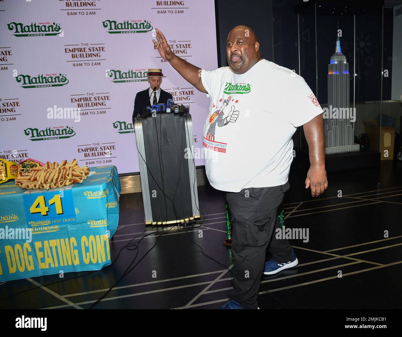 Competitor Eric "Badlands" Booker participates in Nathan's Famous ...