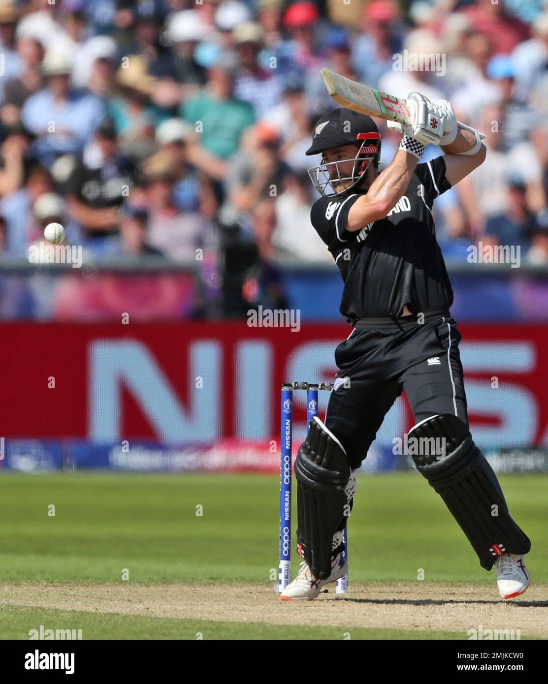 New Zealand's captain Kane Williamson bats during the Cricket World Cup ...