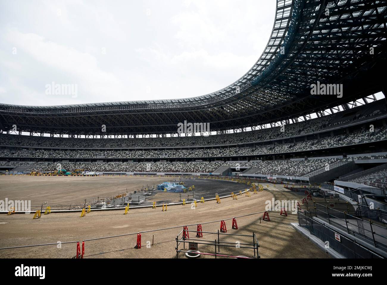 A general view of New National Stadium is seen during a media tour ...