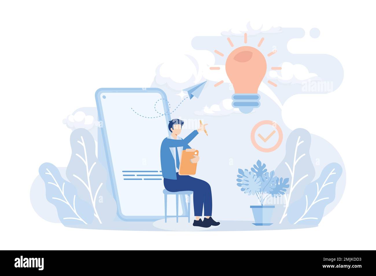Digital business illustration. Characters generating ideas, targeting ... Digital business illustration. Characters generating ideas, targeting ...