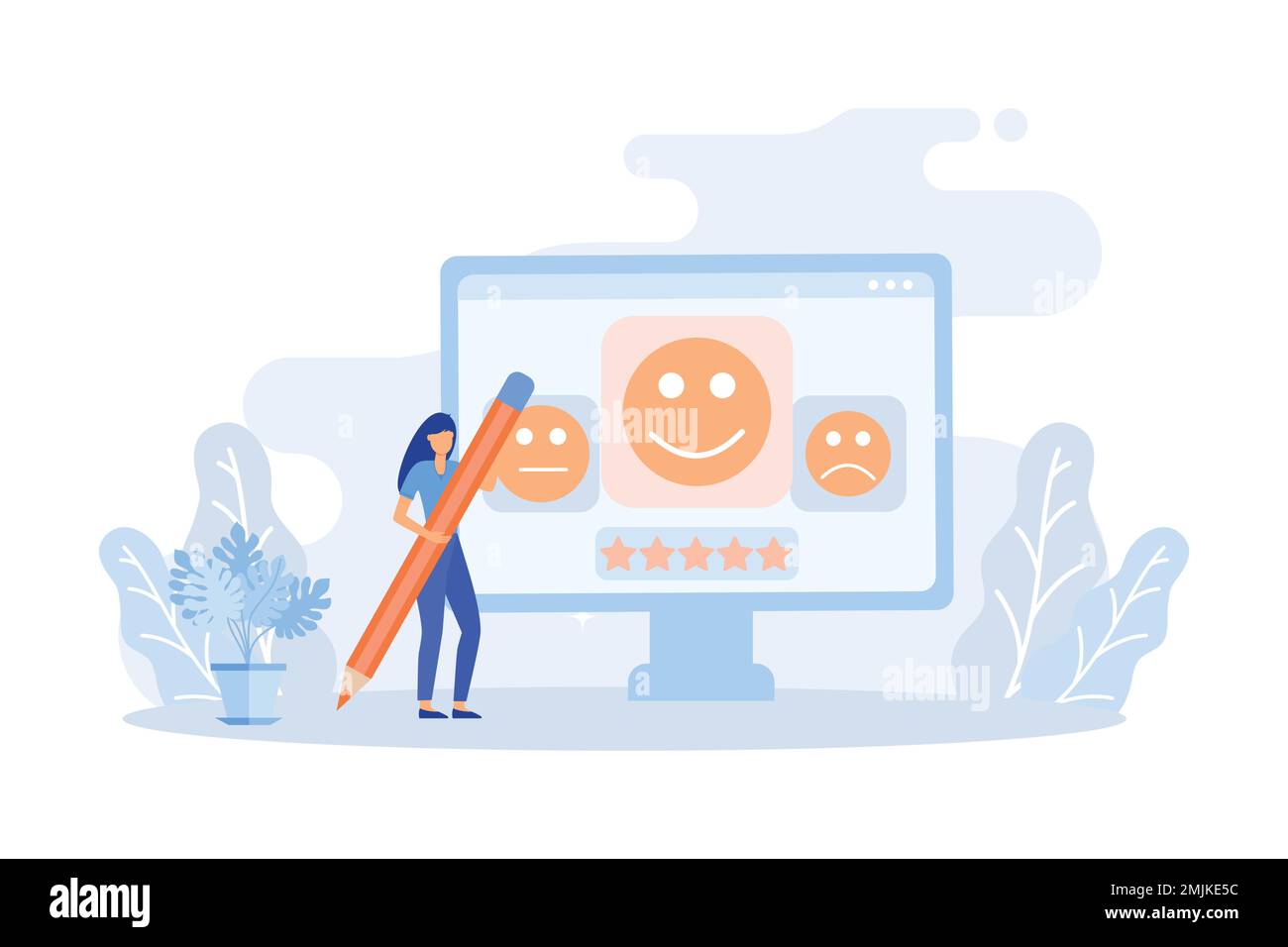 Customer feedback and user experience illustration. Characters giving ...