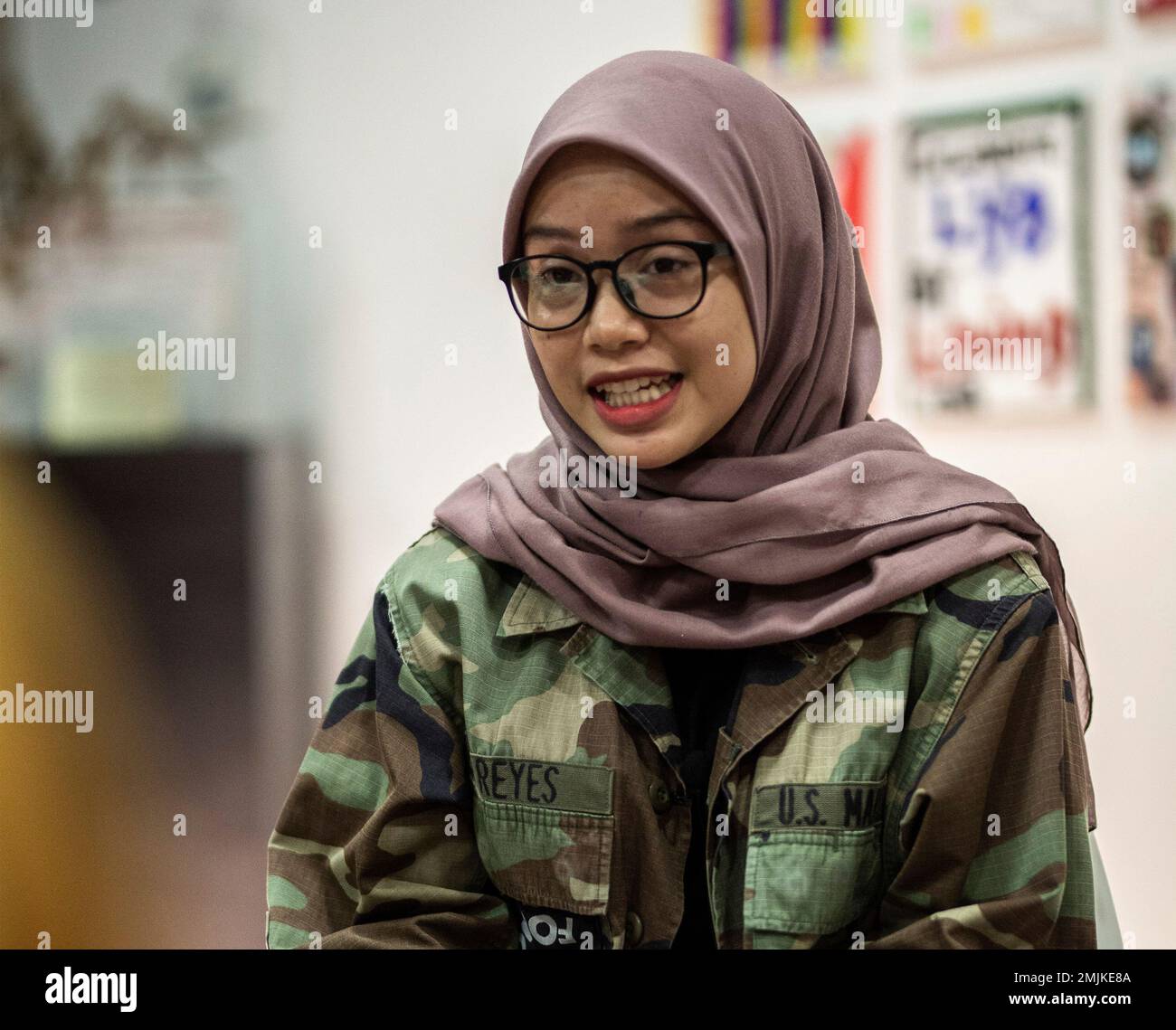 In this June 29, 2019, photo, Malaysian female rapper Bunga is ...