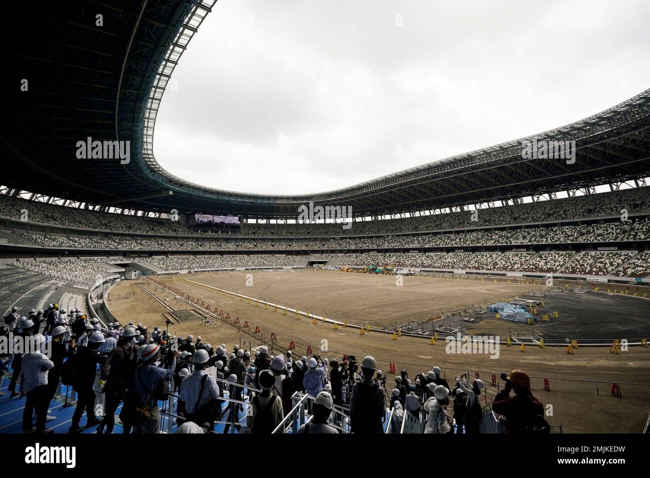 A general view of New National Stadium is seen during a media tour ...