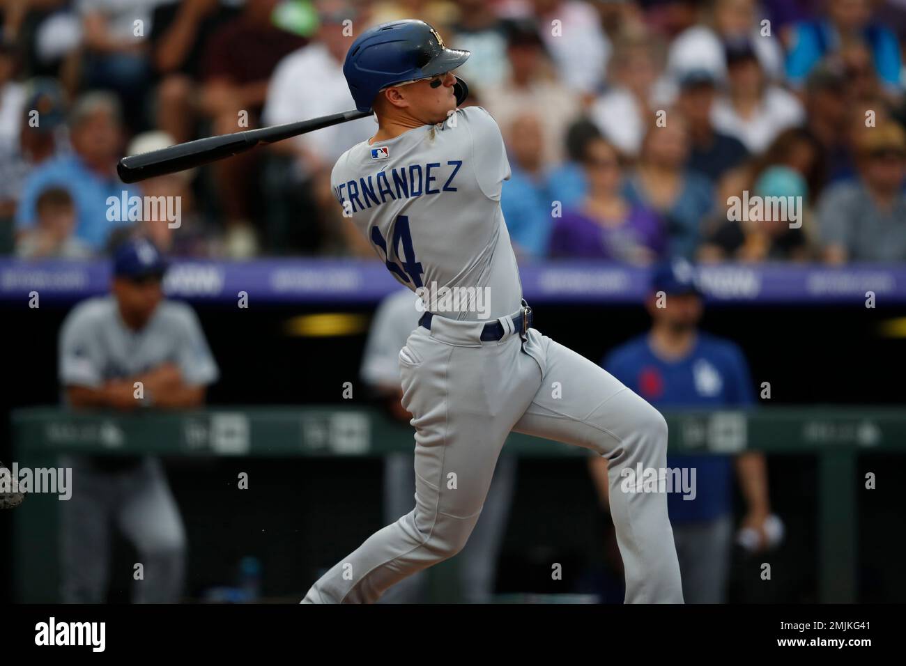 Los Angeles Dodgers center fielder Enrique Hernandez in the second ...