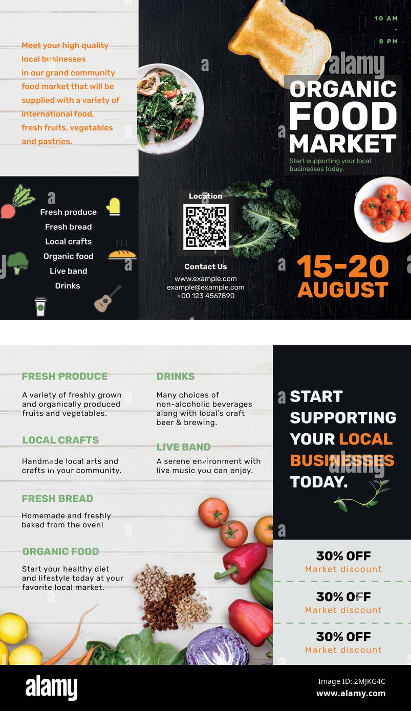 Market trifold brochure template vector Stock Vector Image & Art - Alamy