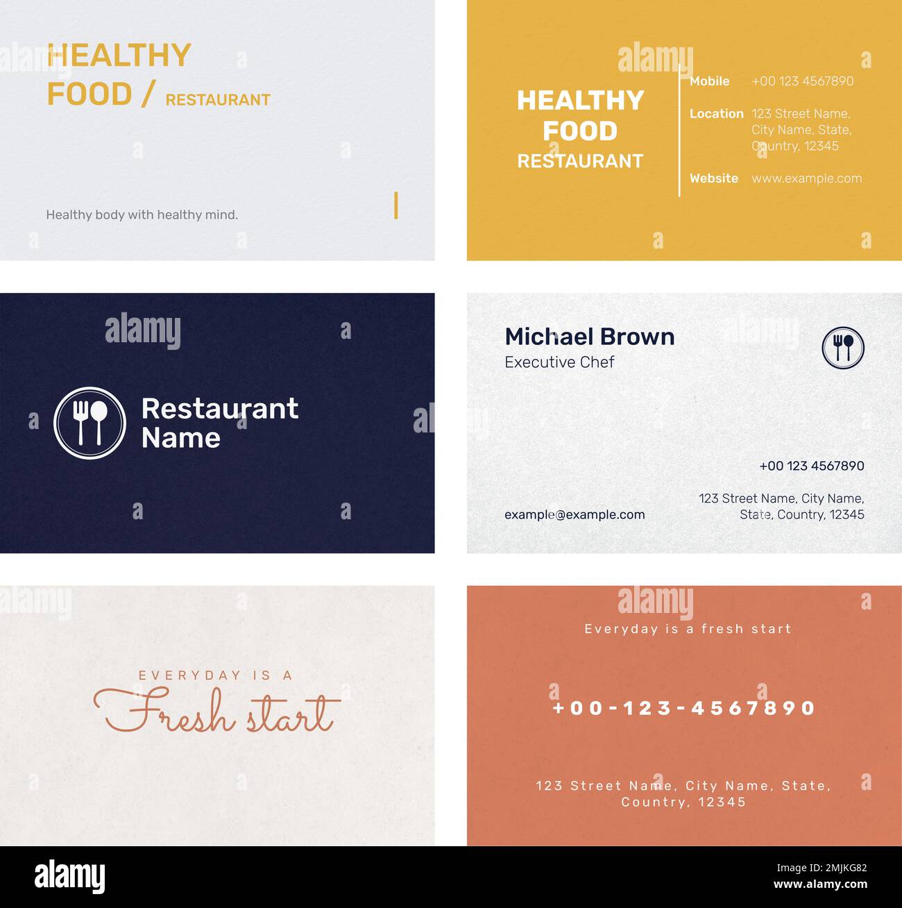 Restaurant business card template vector set Stock Vector Image & Art ...