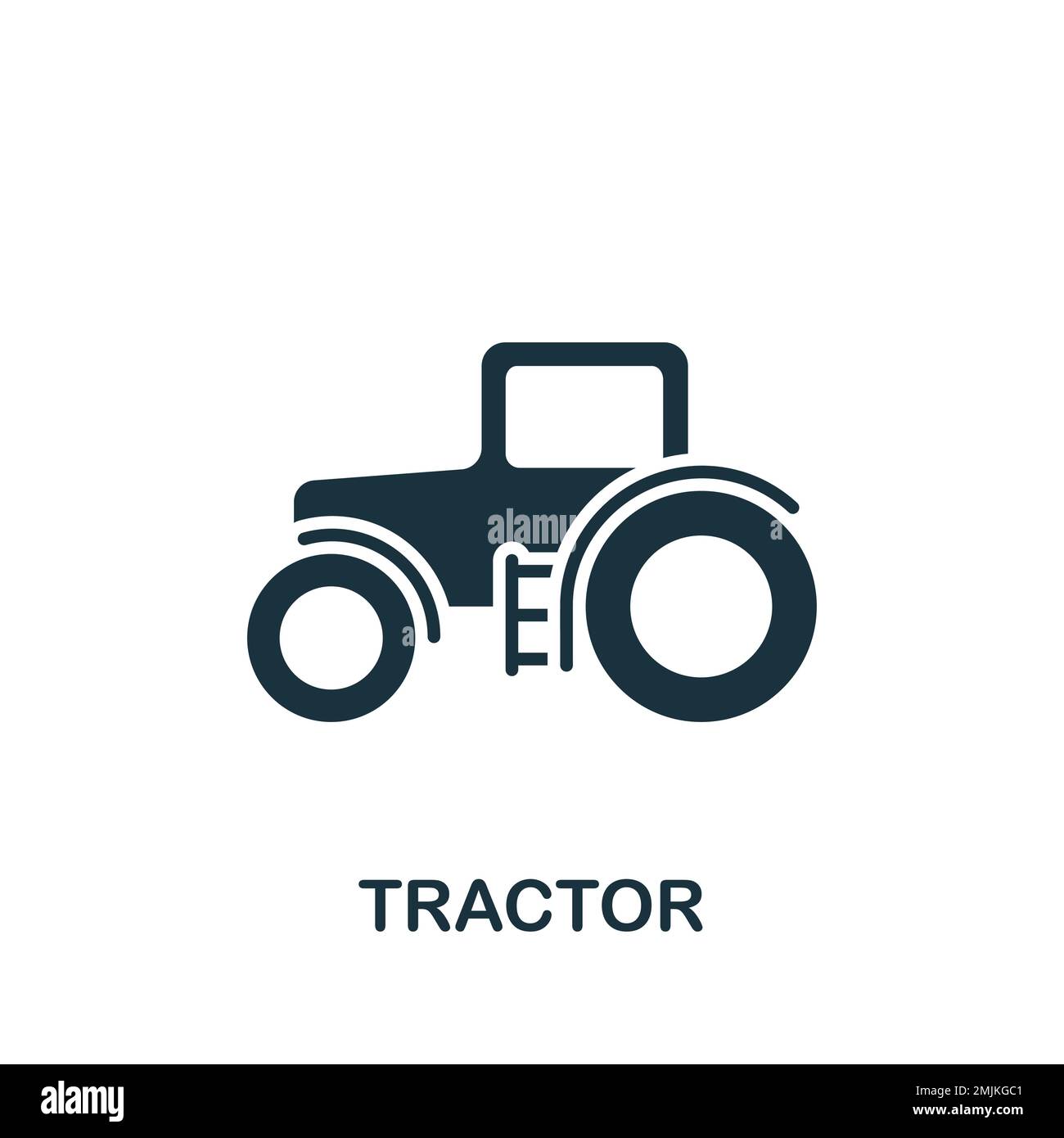 Tractor icon. Monochrome simple sign from agriculture collection ...