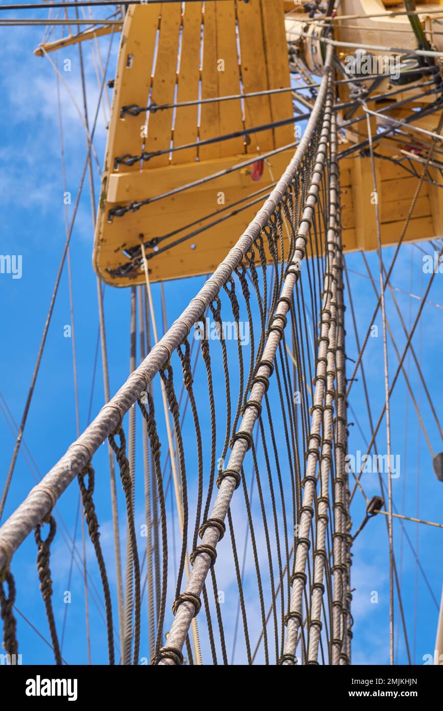 The Historical sailboat Fregatten Jylland - National treasure. Detail ...