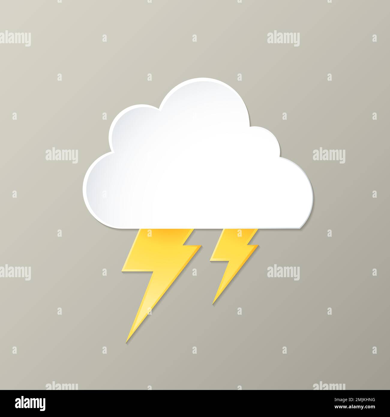 Fun lightning element, cute weather clipart vector on grey background ...