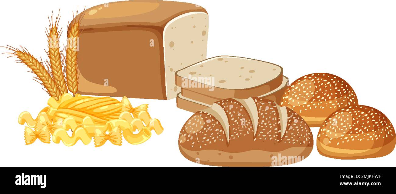 Various types of breads illustration Stock Vector Image & Art - Alamy