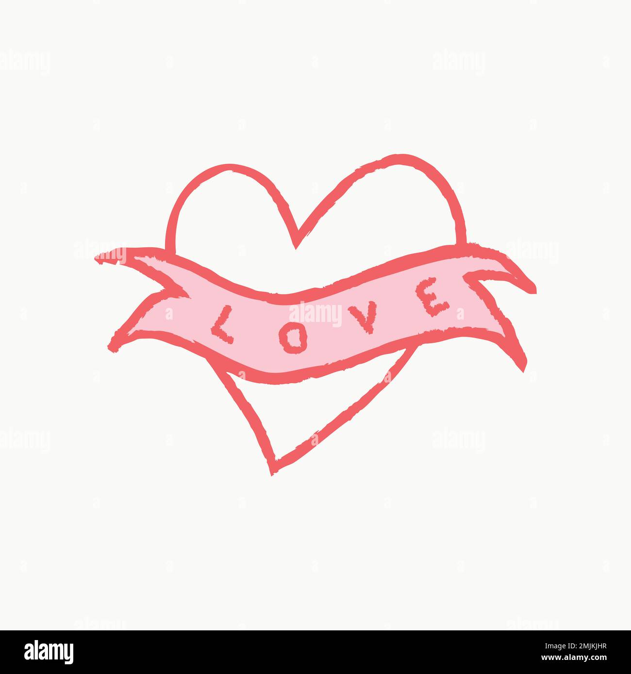 Heart icon love word, vector pink doodle illustration Stock Vector ...