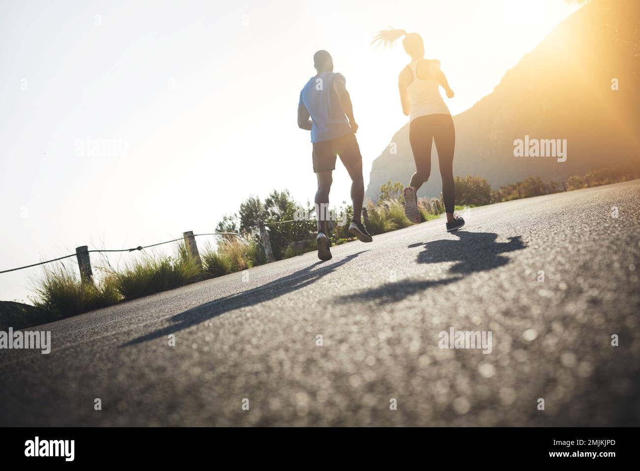 Running is like the mafia, once youre in - your in. Low angle shot of ...