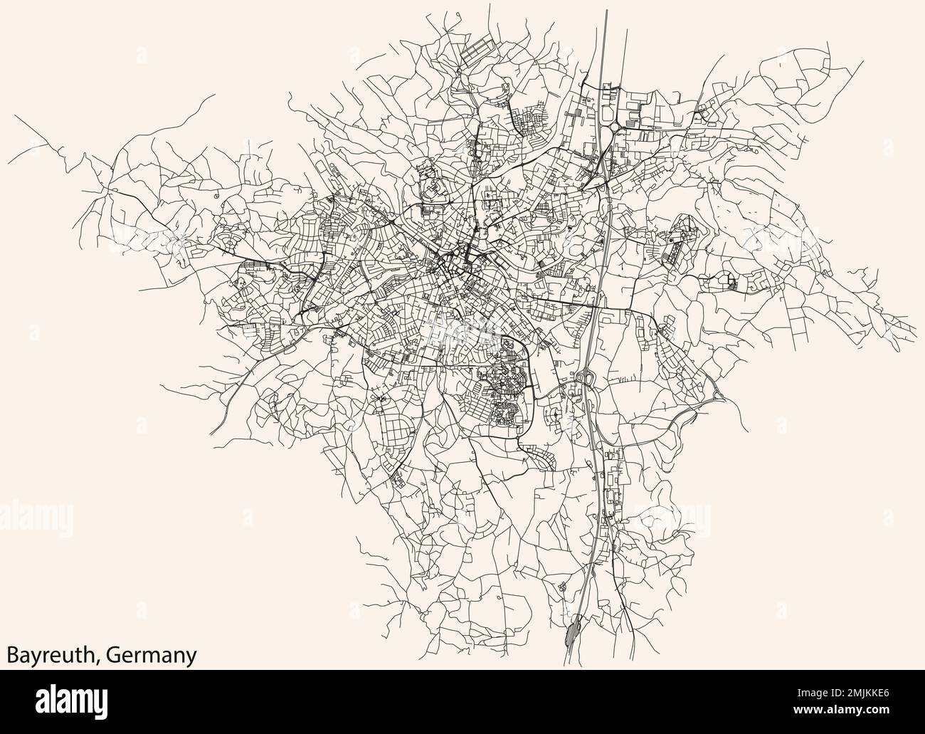 Street roads map of BAYREUTH, GERMANY Stock Vector Image & Art - Alamy