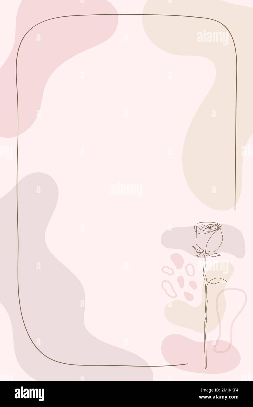 Pink flower frame background in feminine style vector Stock Vector ...