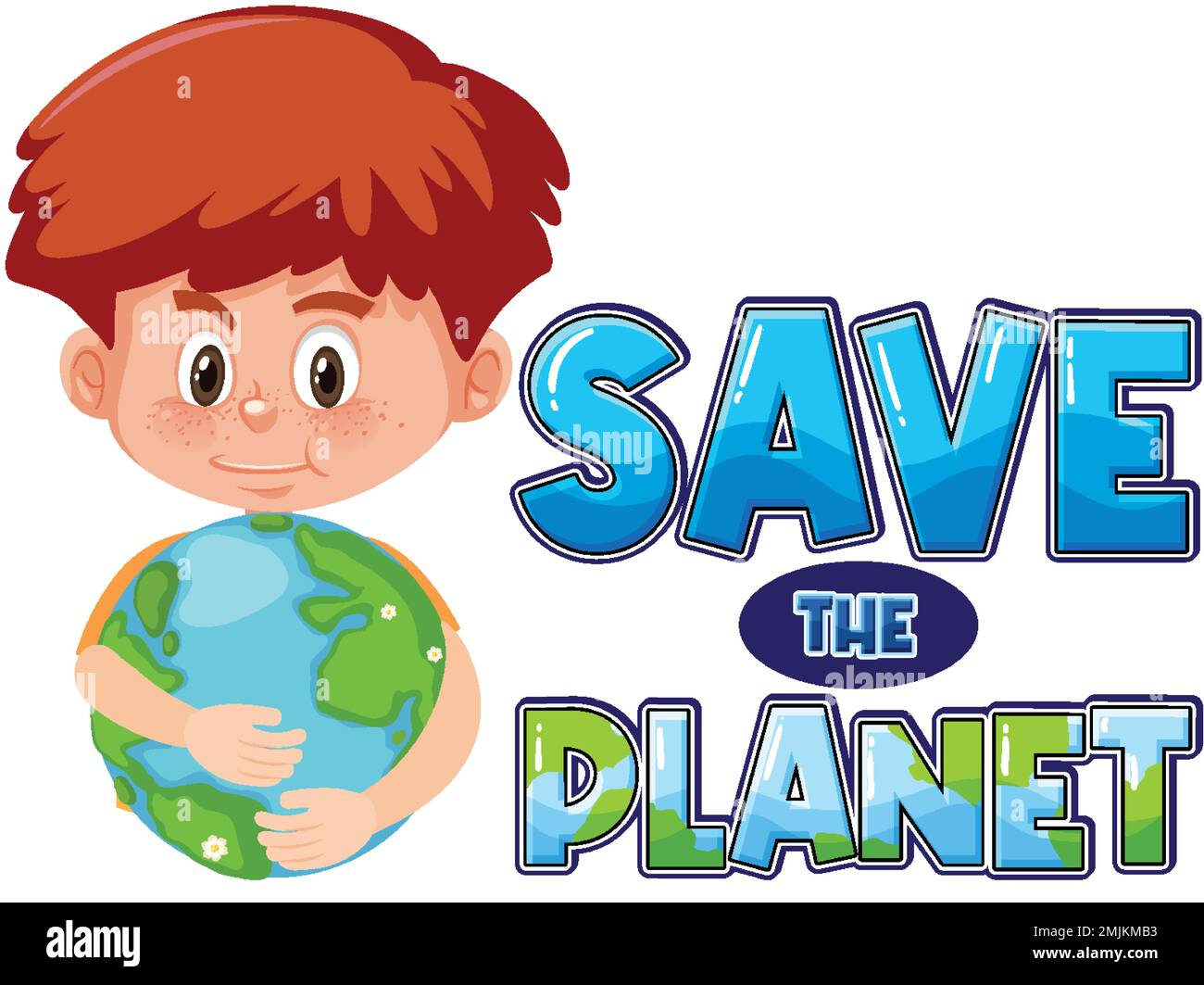Boy cartoon save earth icon hi-res stock photography and images - Alamy
