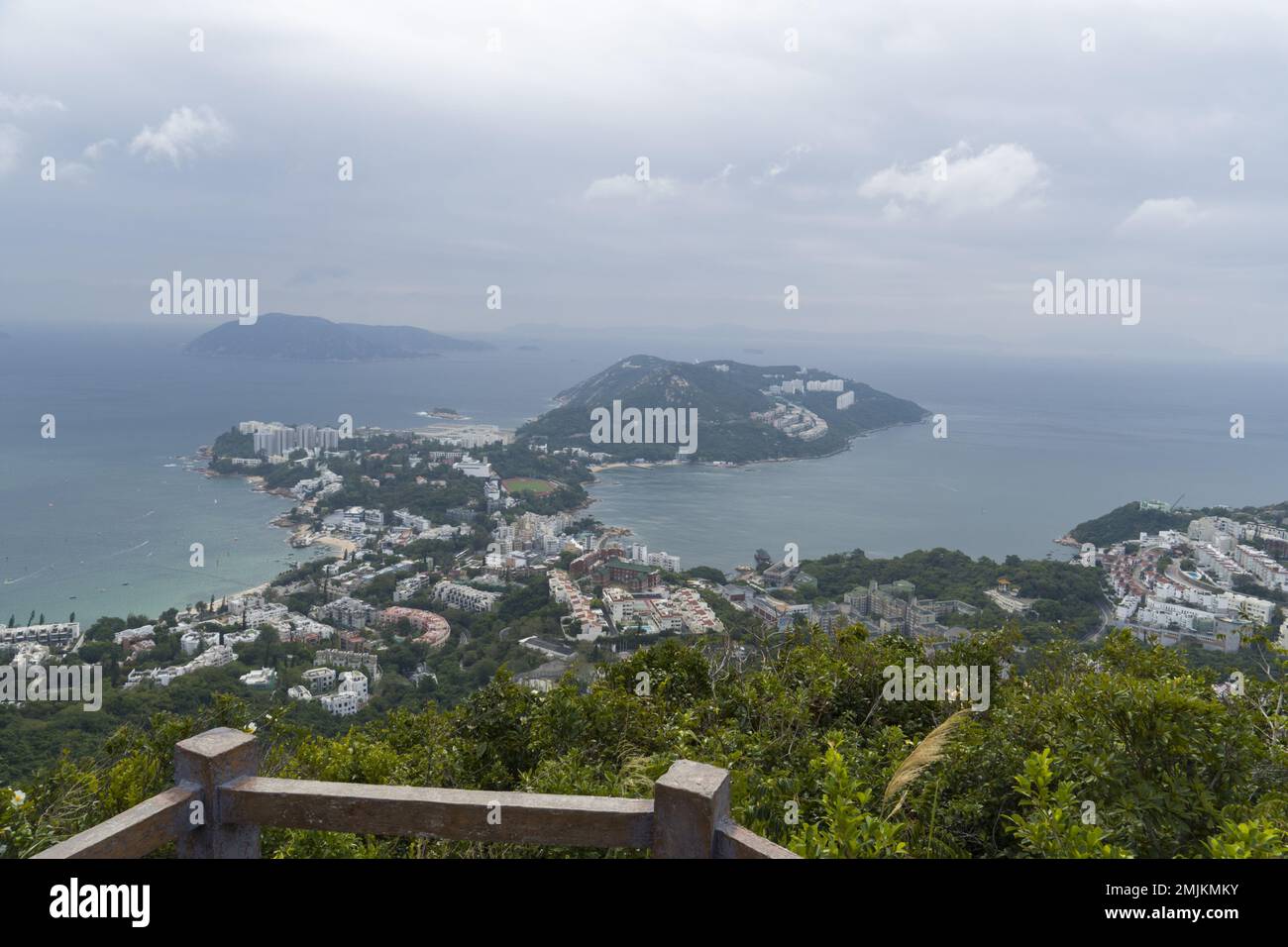 Aerial View of Stanley, a coastal town and a popular tourist attraction ...