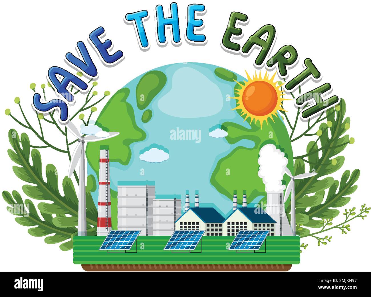Save the earth banner design illustration Stock Vector Image & Art - Alamy