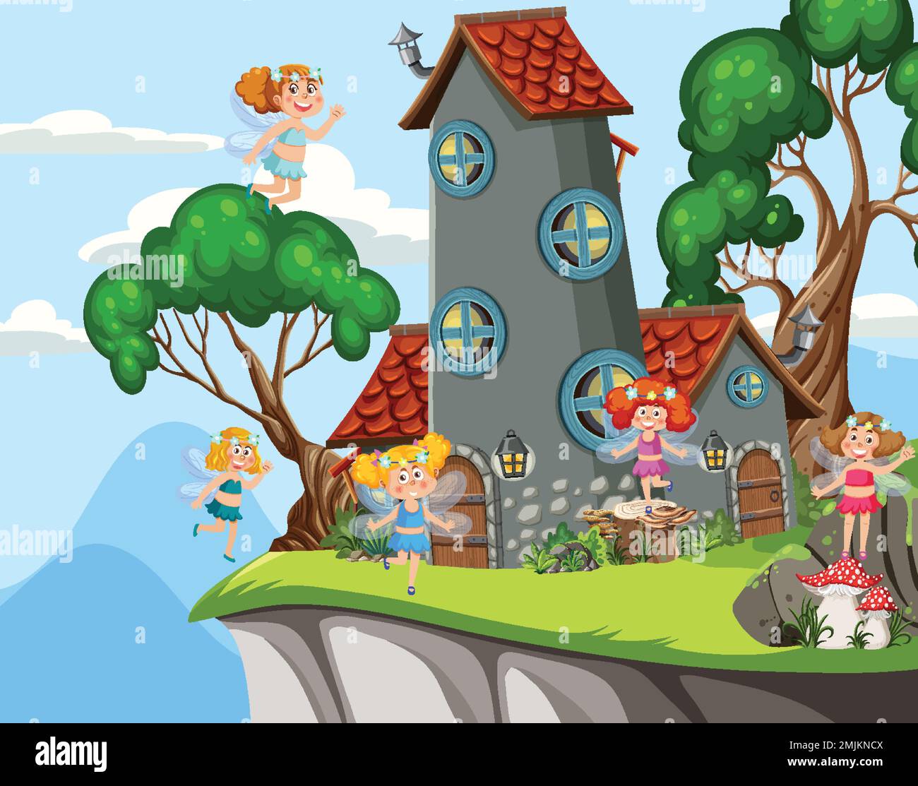 Fairies in fairy tales forest illustration Stock Vector Image & Art - Alamy