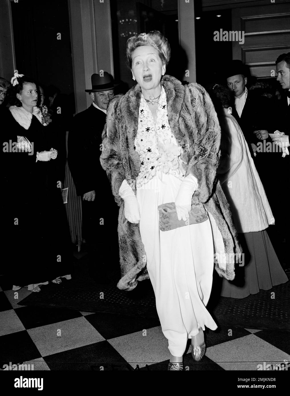 Gossip columnist Hedda Hopper attends the opening of the Metropolitan ...