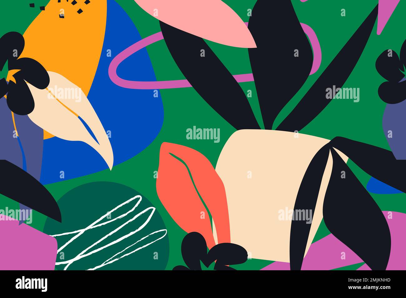 Colorful jungle background, seamless pattern vector Stock Vector Image ...